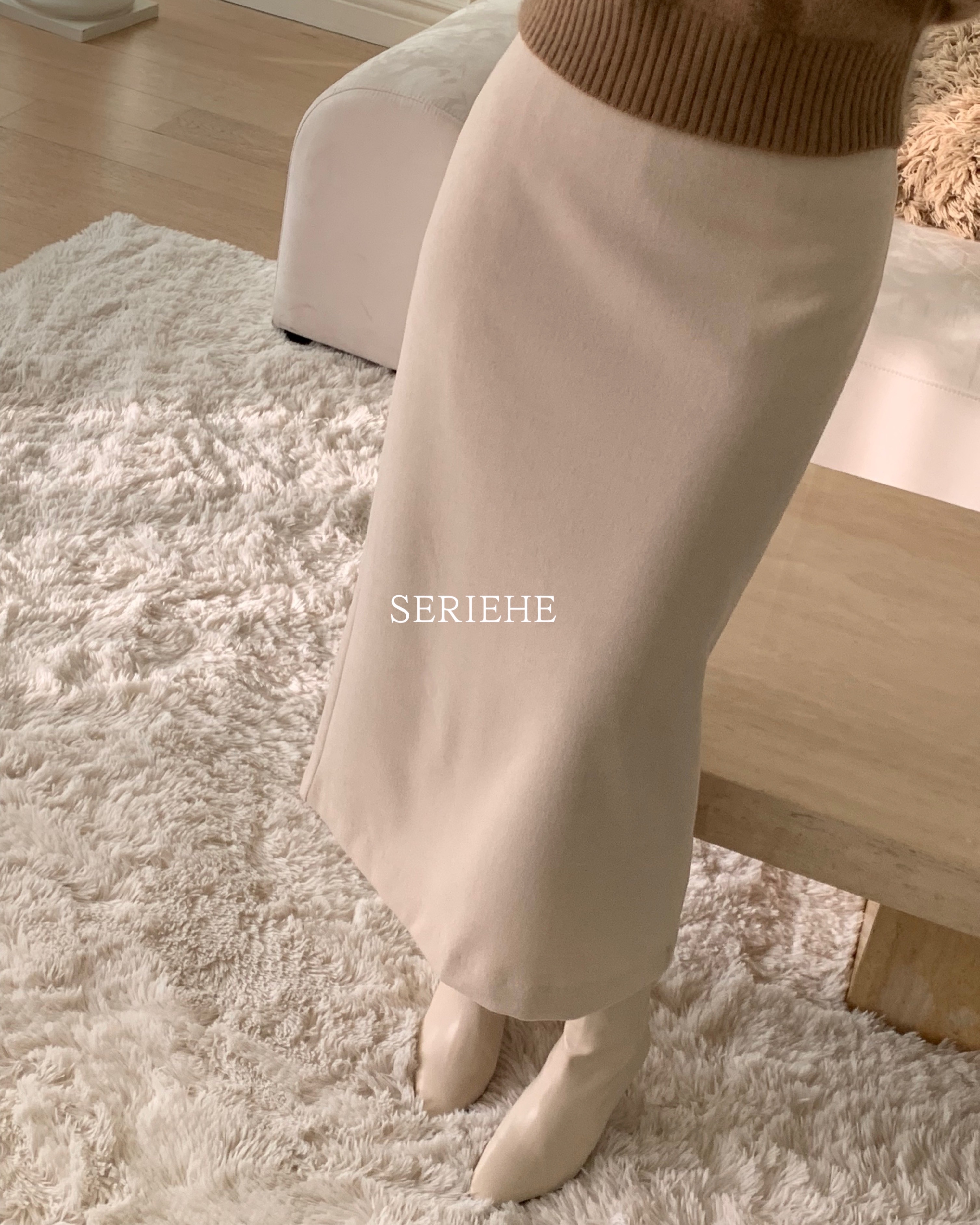 세리에 리브 울 H 롱 스커트 - 4color (오피스/데일리/하객/연말/방한템/펜슬스커트)