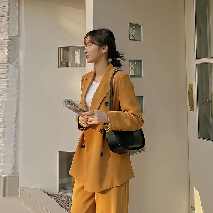 리리앤코 1만4천장 돌파♥ 무료배송 더블롯 투피스 자켓 가을 신상 가을옷 데일리룩 간절기룩 투피스세트 긴팔세트 슬랙스세트 자켓세트 테일러드 더블버튼 투피스자켓 하객