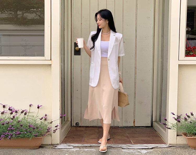 리리앤코 큐닝 밴딩 트임 롱 스커트 여름룩 여름신상 봄여름스커트 여성스커트 데일리룩 뒷밴딩스커트 밴딩롱스커트 데이트룩 플레어스커트 밴딩플레어 밴딩롱 플레어롱치마 밴딩롱치마