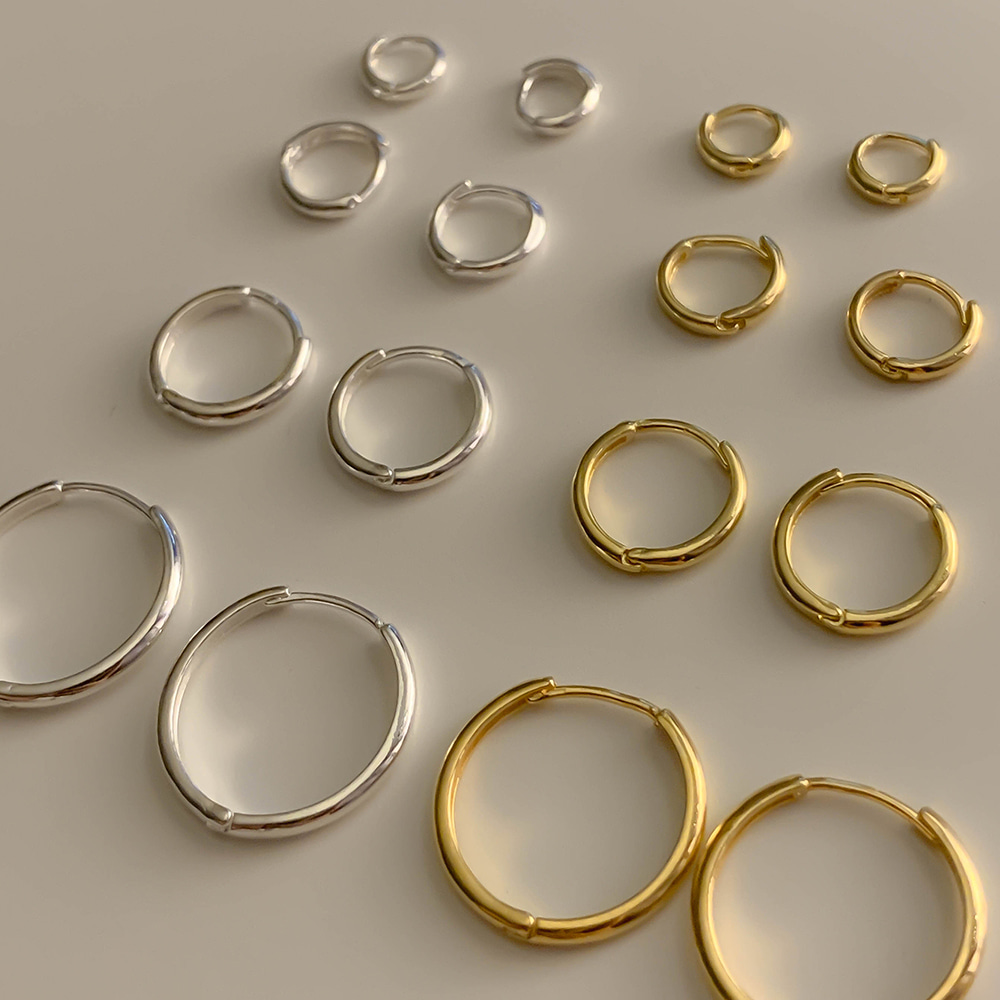 어반링 (실버925) 6mm,8mm,10mm 데일리 초 미니 골드 원터치 링 귀걸이