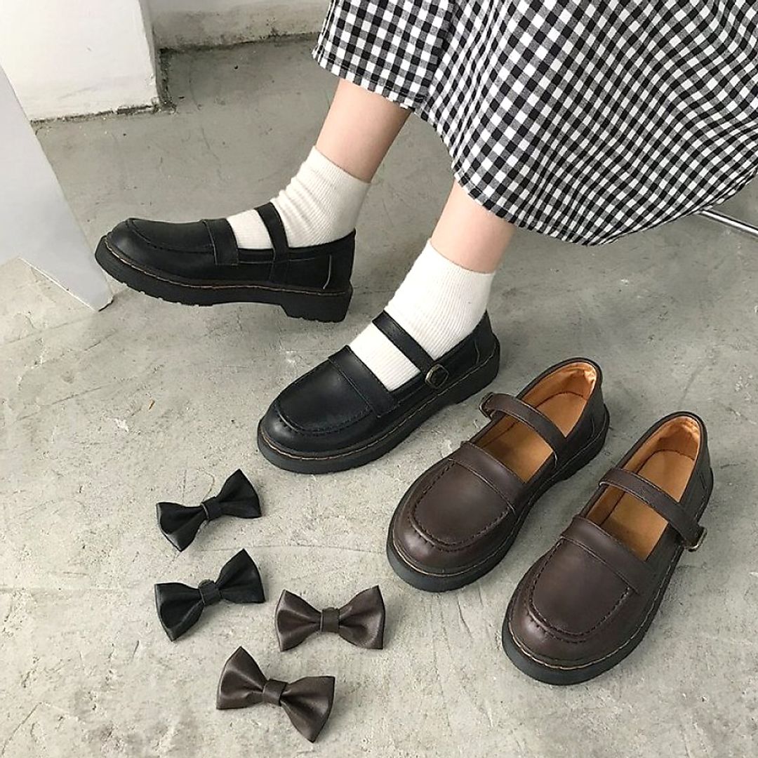 4cm 둥근코 여성 로퍼 단화 옥스포드화 학생용 신발 Lj0480