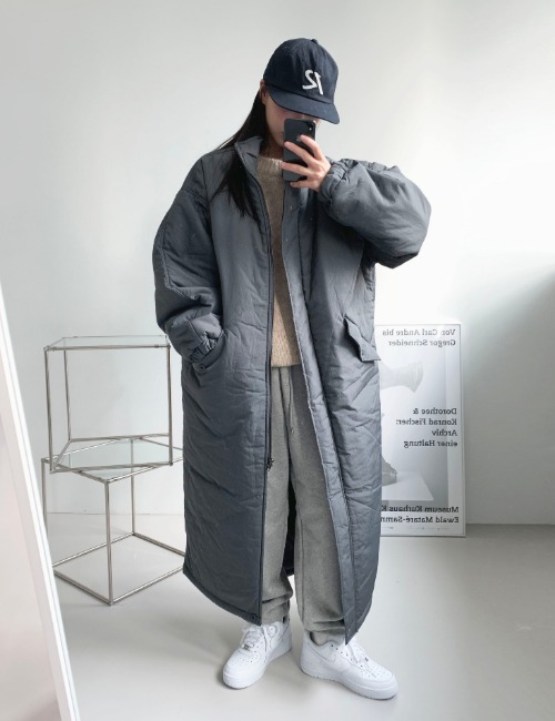 로웨어 casual maxi long padding jumper