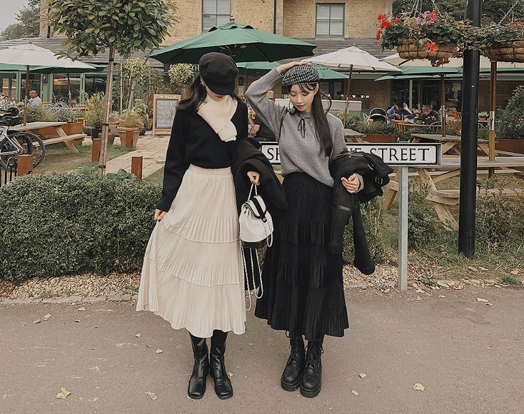 리리앤코 4천장 돌파 버블로나 벨벳 플리츠 밴딩 스커트 가을 신상 가을옷 데일리룩 간절기 페미닌룩 하객룩 벨벳스커트 롱스커트 A라인 플레어 롱치마 밴딩치마 출근룩