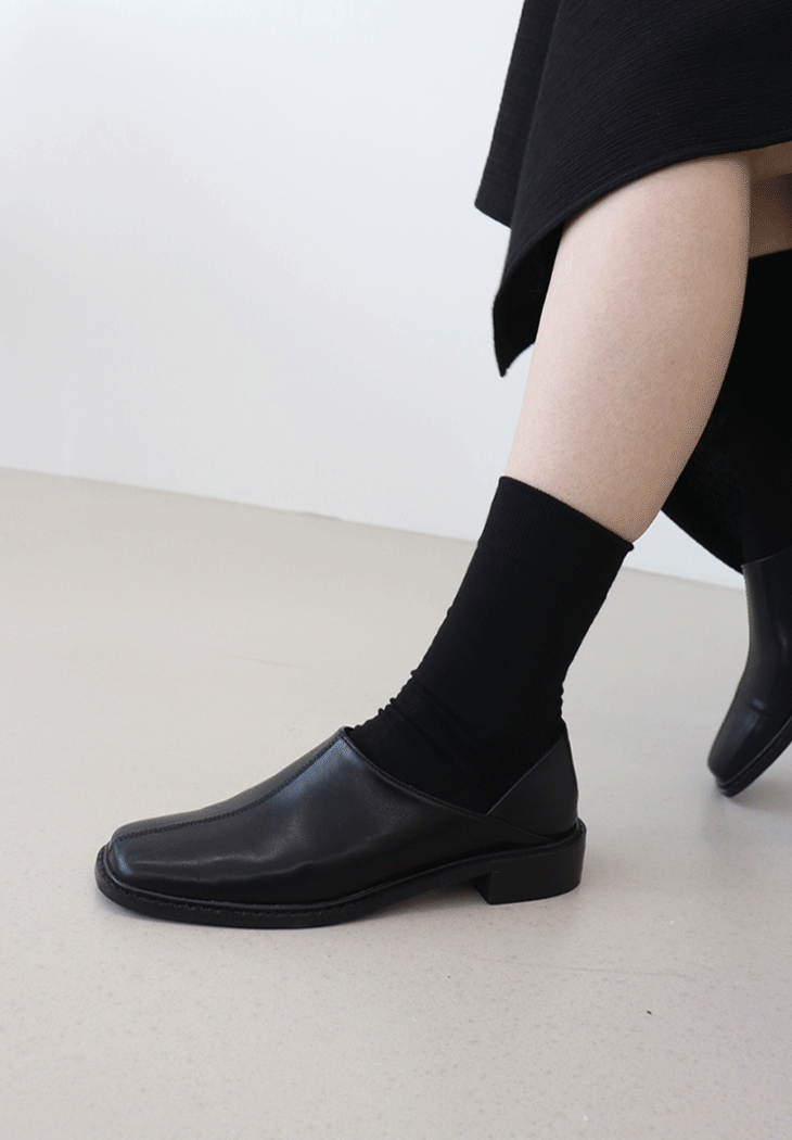 엠엔어스 square toe 2-way shoes