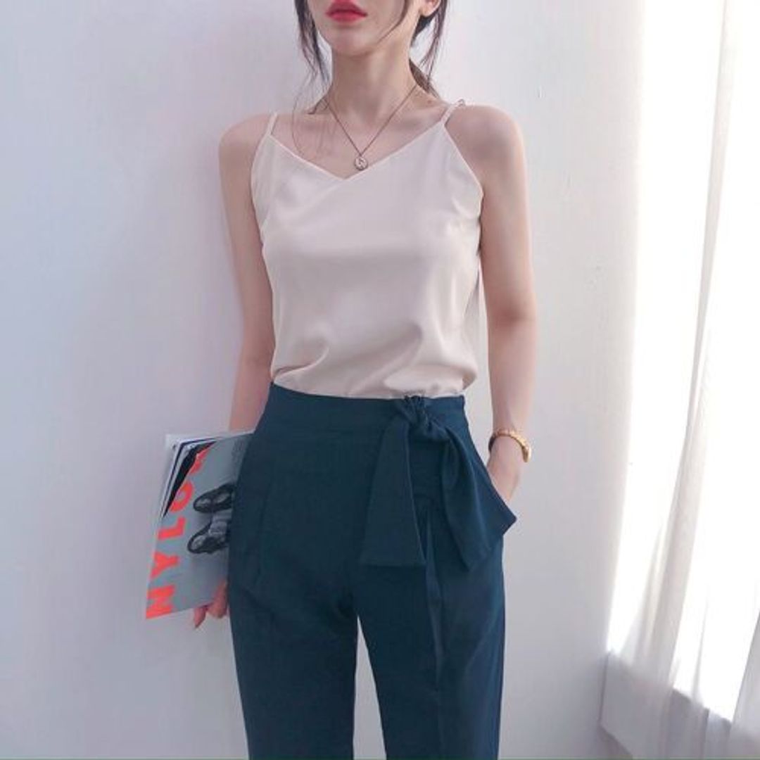 당일출고 12color 끈조절 새틴 끈 나시 실크 이너 슬리브리스