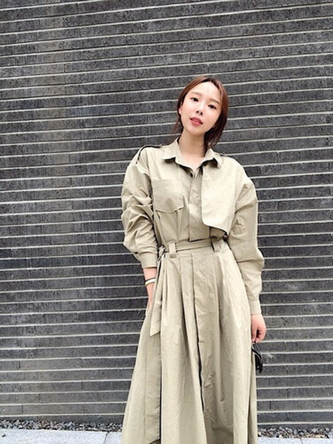 백화점퀄리티사심가득 가을 바바리 코트 셔츠 롱 트렌치 원피스 자켓 2color