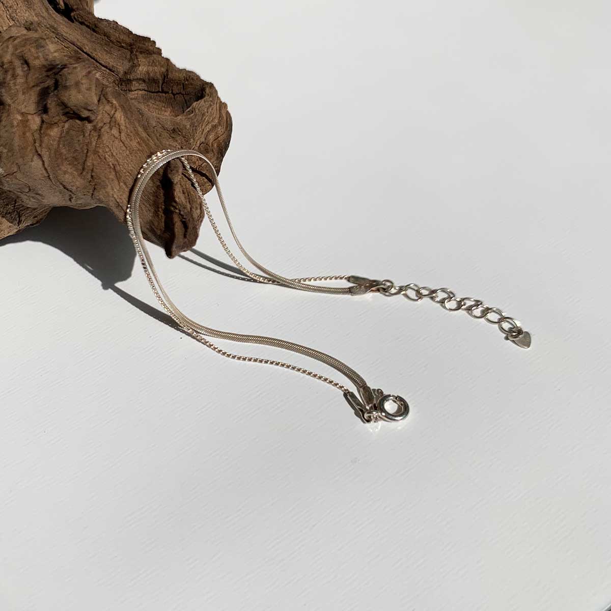 바이미네 [all silver] 925실버 은 뱀줄 체인 팔찌