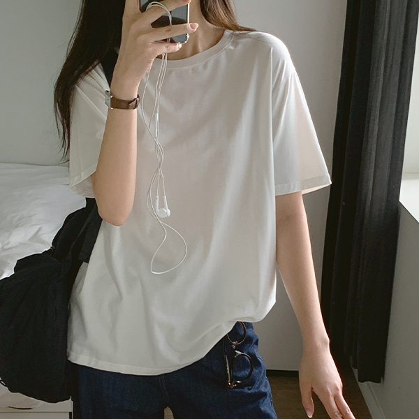 리얼코코 질좋은반팔티80만장돌파 Utmost 코튼 스판 베이직 반팔 티셔츠 24 Color 건조기가능극찬후기당일출발여름스판크롭이너라운드하객룩