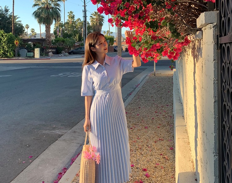 리리앤코 체크닝 체크 뒷밴딩 리본 플리츠 롱 원피스 여름 여름옷 여름신상 썸머룩 썸머 신상 여름원피스 썸머원피스 바캉스룩 깅엄체크 체크원피스 빅사이즈 빅사이즈원피스 자체