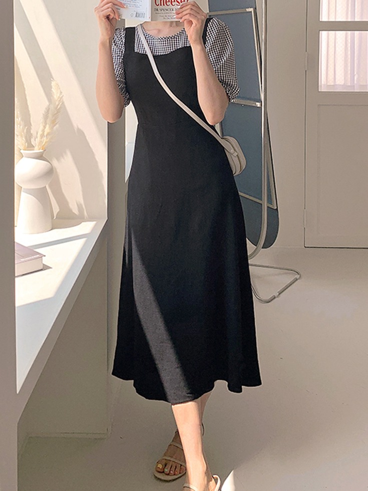 리리앤코 1만장 돌파♥ 44 120 에이딕 블라우스 스모크 밴딩 뷔스티에 원피스 세트 여름 신상 썸머룩 데일리룩 여행룩 체크블라우스 퍼프블라우스 롱원피스 나시원피스