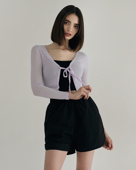 리본 크롭 가디건DEVI-T0063-라벤더
