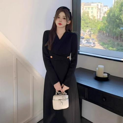 옥수수클로젯 봄신상하객룩기장선택 블랙원피스 빅사이즈 정장 돌잔치 벚꽃 나들이 통통녀 오피스 자켓 미니 롱 드레스 20대 30대 50대 봄 가을 롱원피스 A라인 미니