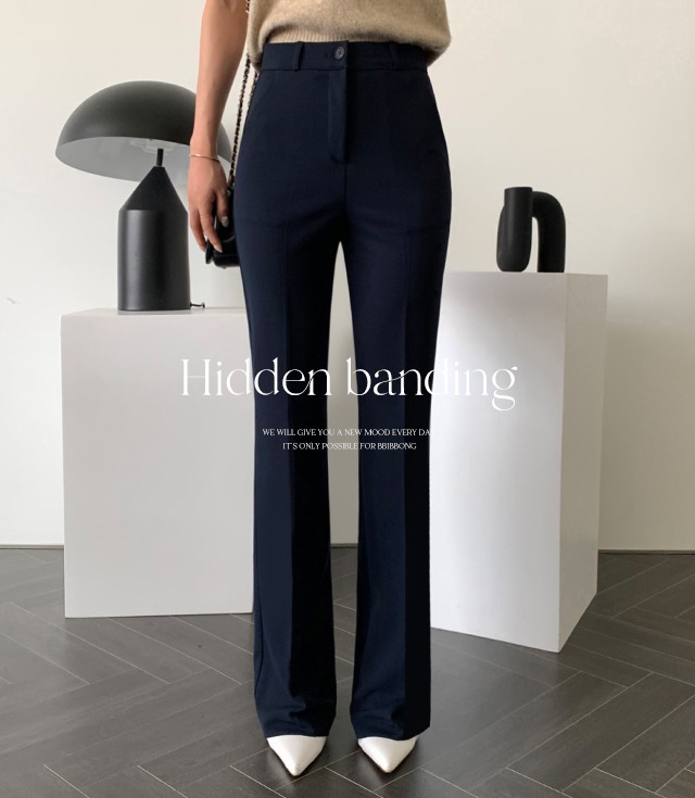 삐뽕언니 B Made히든밴딩ver 슬림 와이드 슬랙스6color 숨은밴딩 사계절 봄 스판 일자 밴딩 사계절 네이비슬랙스 프레피룩 기모슬랙스