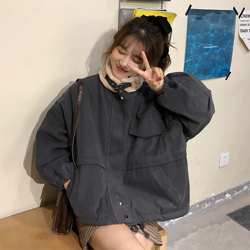 옅은 갈색베이지회색 가을 겨울 심플 데일리 손목 밴딩 포켓 하이넥 벨트 집업 패딩 20대 30대 가을 겨울 기획 특가 상품