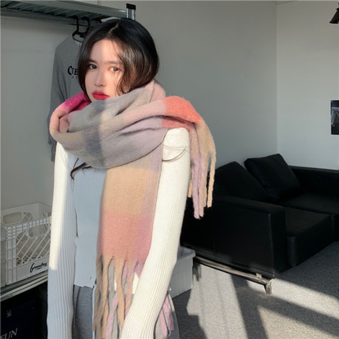 머플러목도리 유니크 캐주얼 체크 알록달록 겨울머플러 가을머플러 겨울목도리 가을목도리