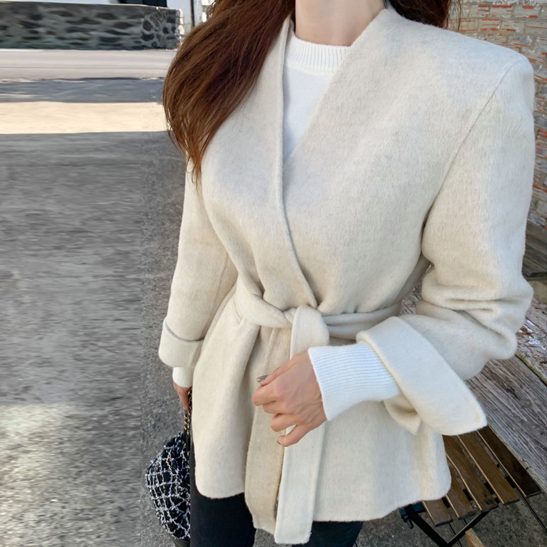 노카라 핸드메이드 하프 코트