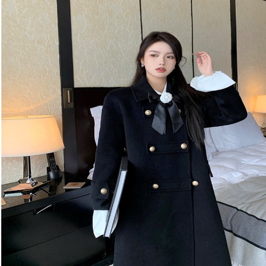 데이트룩하객룩 가을코트 겨울코트 러블리 긴팔 코트 롱코트 울코트 트위드 재킷 롱재킷 여친룩 결혼식 오피스룩 세미정장