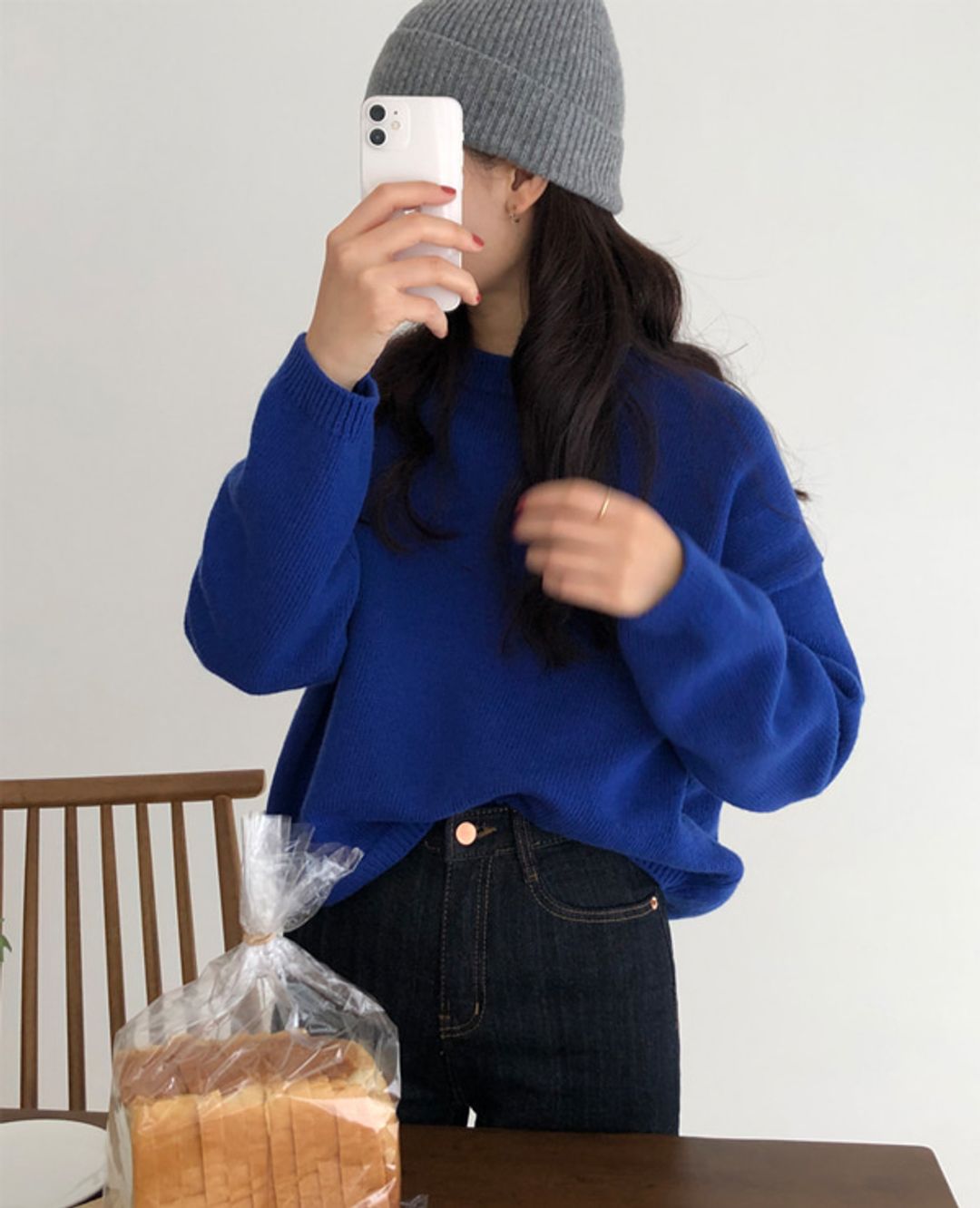 빌런 울 Knit 베이지허니옐로우코발트블루그레이