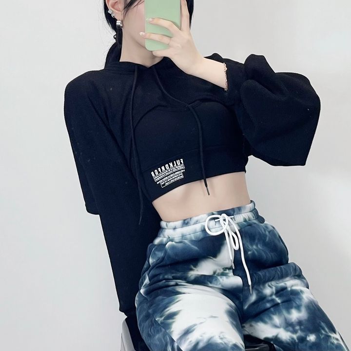 [무료배송 ][1+1할인][아방핏/2col] 골지 니트 크롭 CROP 긴팔 모자 후드 후드티 데일리 유니크 트렌디 여리핏 벌룬소매 레이어드 (2colors)