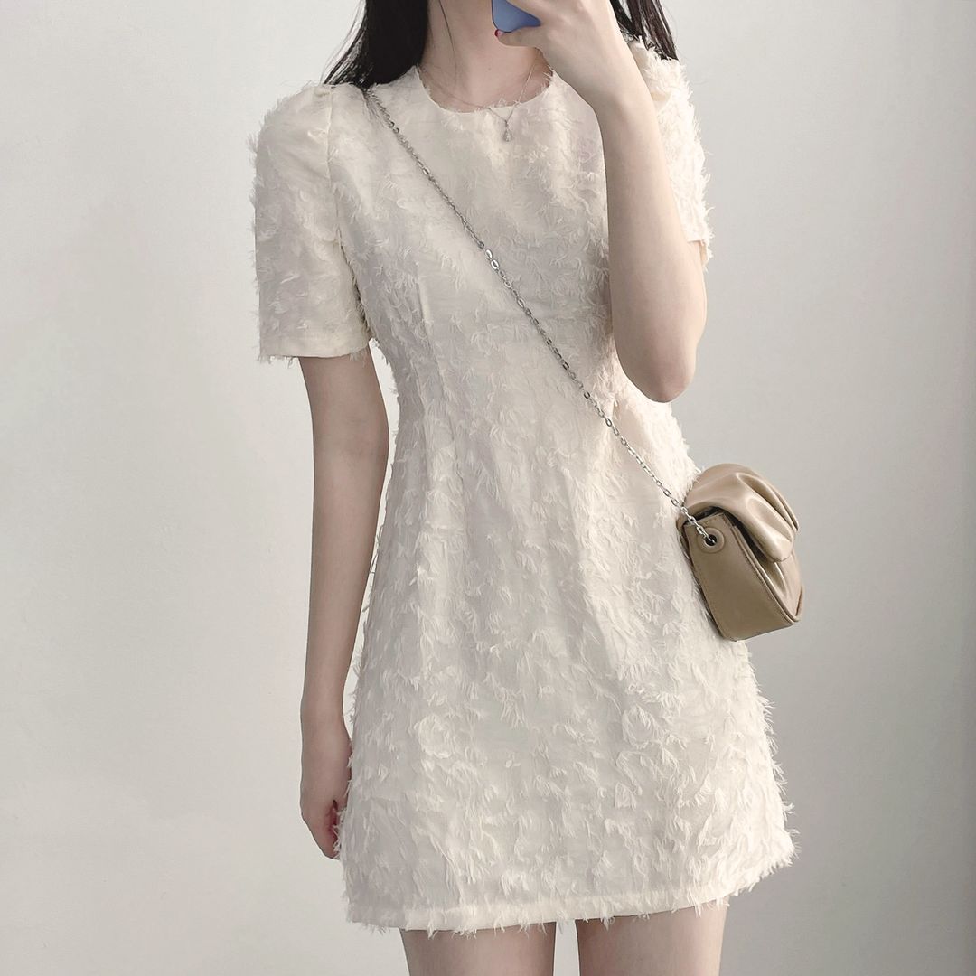 연말룩파티옷 깃털 미니 원피스 3color