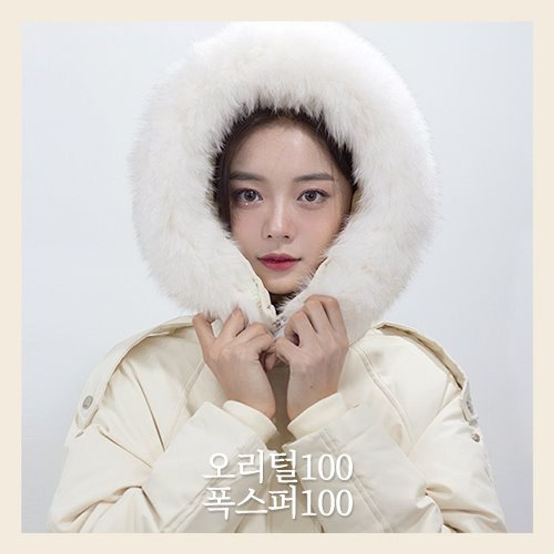 리얼폭스퍼 오리털 100 후드 스트링 롱패딩 점퍼 겨울패딩신상패딩롱코트롱패딩천연털여우털롱자켓패딩점퍼후드퍼패딩