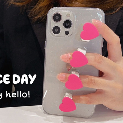 드레시백 홀리 투명 젤리 폰스트랩 러블리 스마트톡 로맨틱 핸드폰 거치대 핑거 스트랩 하트 그립톡 휴대폰 아이폰케이스 7 8 Se2 X Xs Max 11 12 프로 맥스
