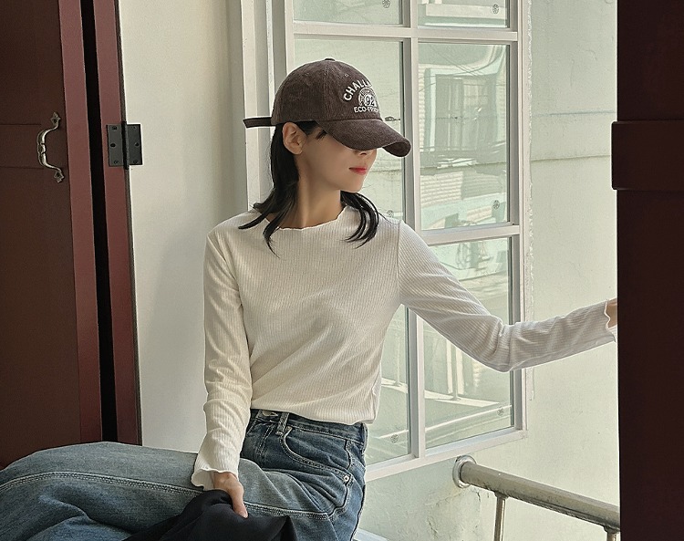 리리앤코 3천장 돌파 베리먼 스판 골지 물결넥 티셔츠 가을데이트룩데일리룩빅사이즈120사이즈자체제작이너스판