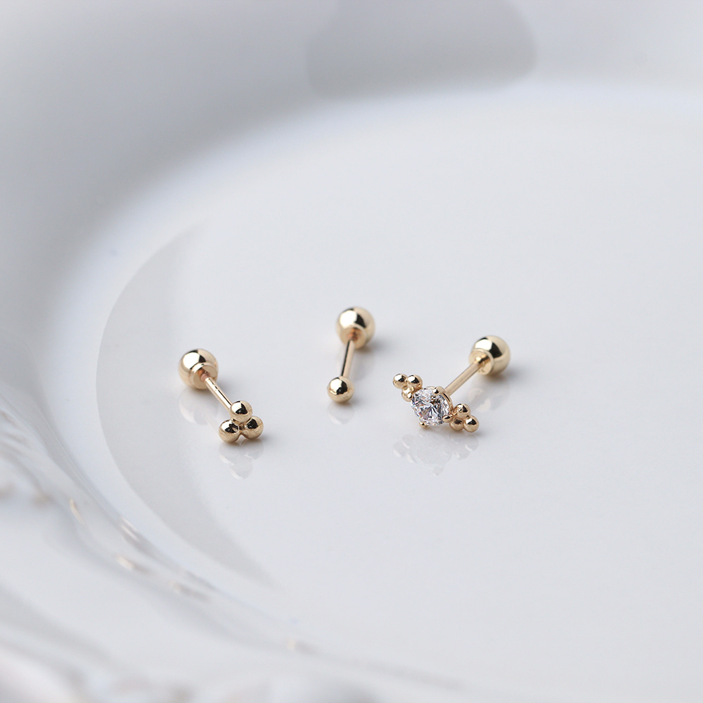 14k 미니 기본 2mm 볼 귓볼 금 피어싱