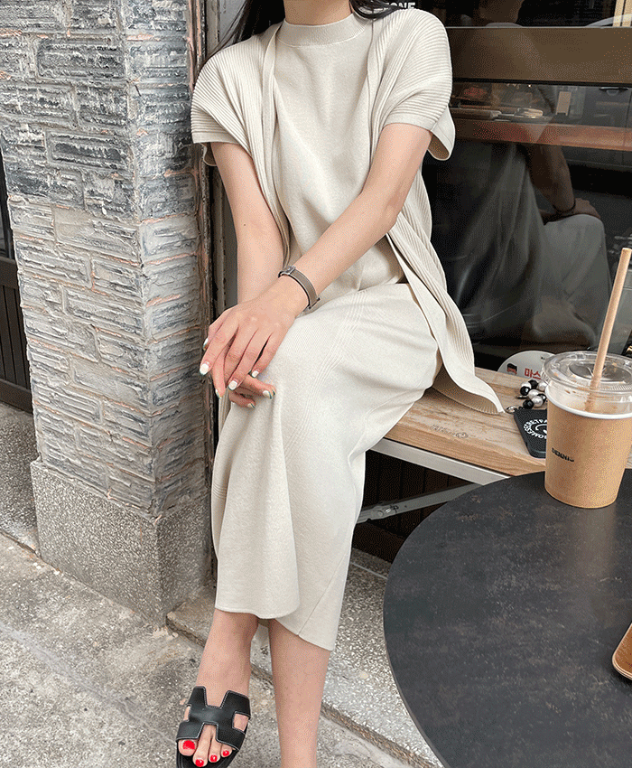 엘룸 가디건 원피스 set (4col)