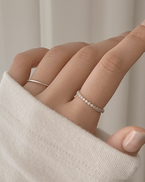 레미니즈 (silver92.5) 테브 슬림 베이직 큐빅 반지