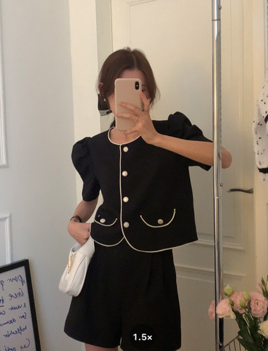 여름신상투피스하객룩 봄신상 큐티 러블리 반팔자켓반바지 투피스세트 셋업세트 정장반팔자켓 봄자켓 봄팬츠 봄반바지 봄자켓