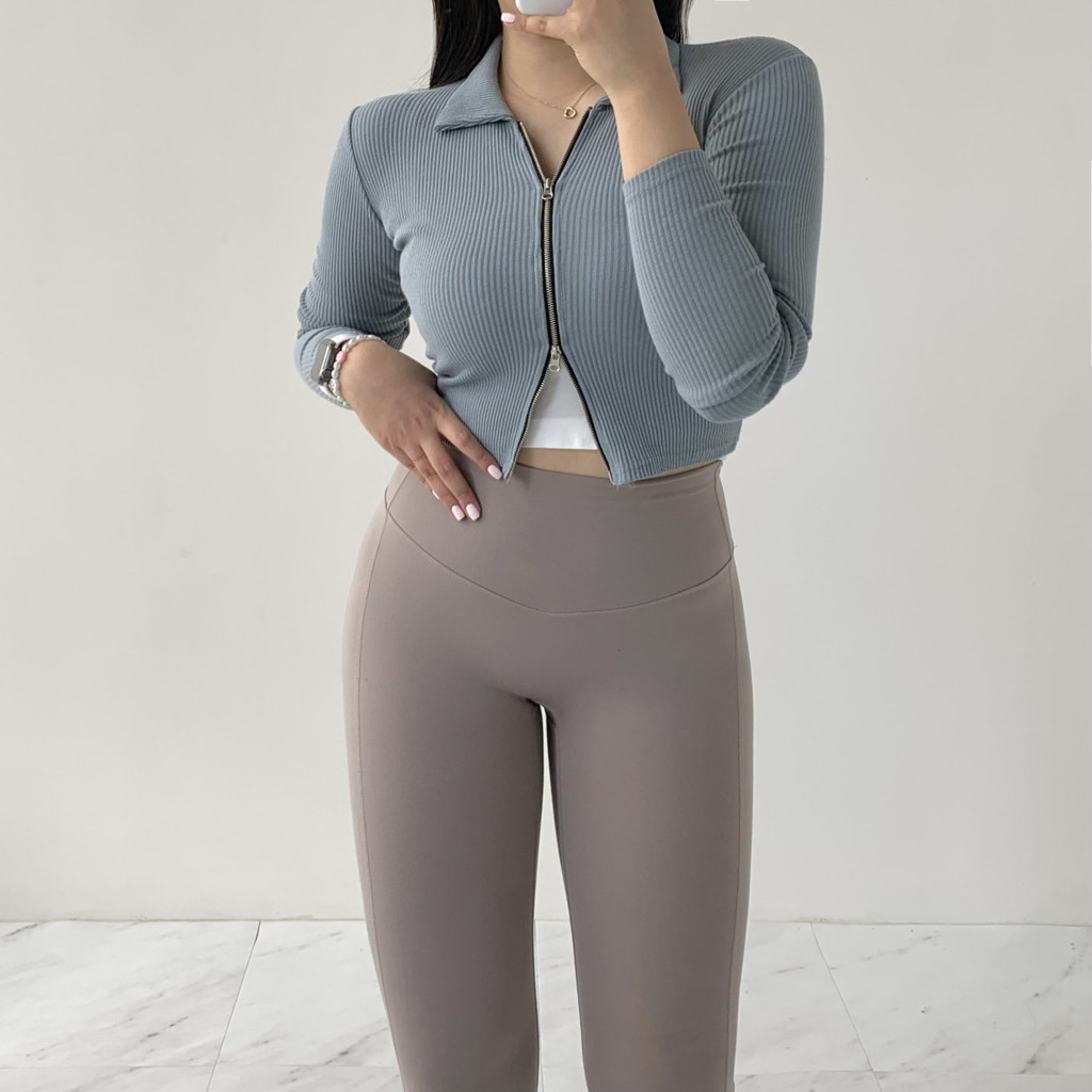 로렌블 무료배송 투웨이 집업 긴팔반팔 크롭티 카라 슬림핏 타이트 크롭 Jp 운동복 요가 필라테스 백리스 크롭 요가복 필라테스복 헬스 홈트 여름가디건 오간자 여름