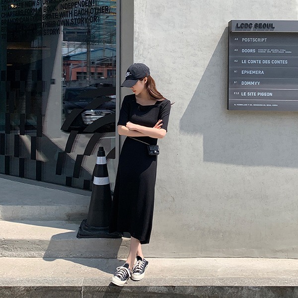 추가할인💖당일발송 Made 멜팅 슬림라인 스퀘어넥 원피스 신상베스트간절기봄여성데일리원피스롱원피스골지원피스골지스퀘어넥원피스스퀘어넥슬림원피스훌스커트