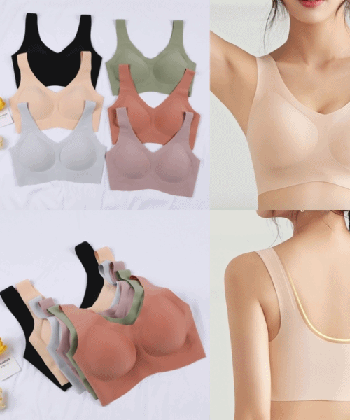 로맨시스 힐링브라 와이어리스 심리스 브라렛 무봉제 밀착 누디 편한 수면 브라탑 노라인 속옷 큰가슴 빅사이즈 임산부 새가슴 스포츠