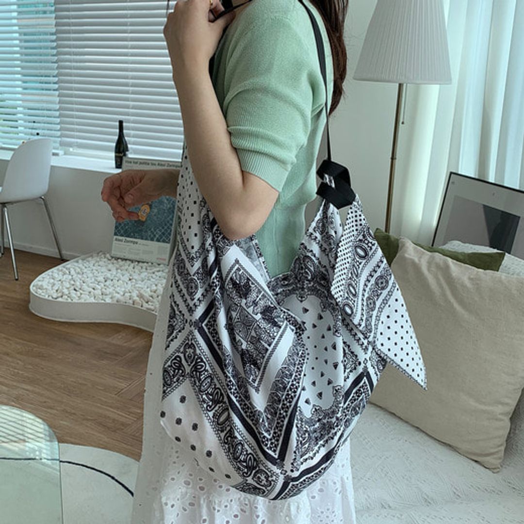 페이즐리 사각 숄더백 가벼운 에코백 파우치세트