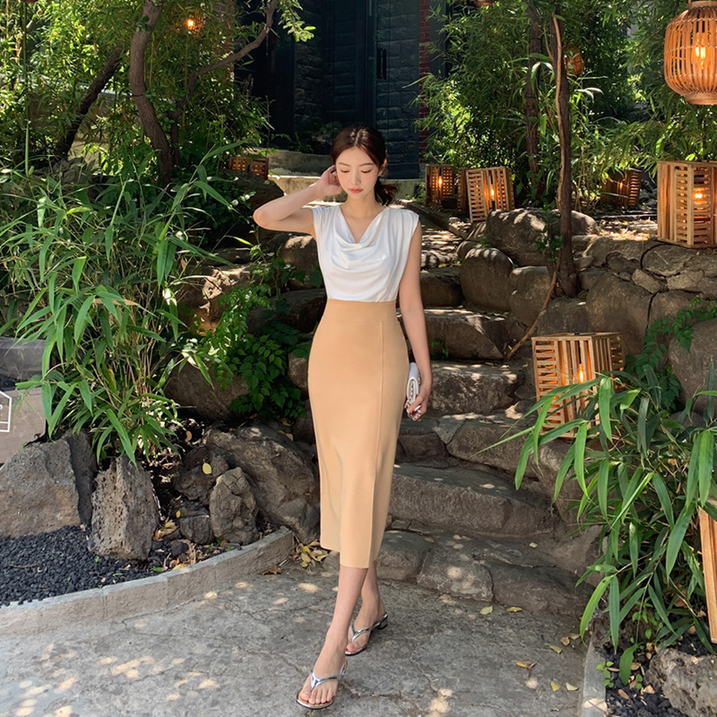 🍂어텀위크쿠폰팩 ⚡️부분 오늘출발⚡️ 1000장 돌파 자체제작 에브리 쿨링 사방스판 H라인 슬릿 셔츠 롱스커트 스커트 Sk5763