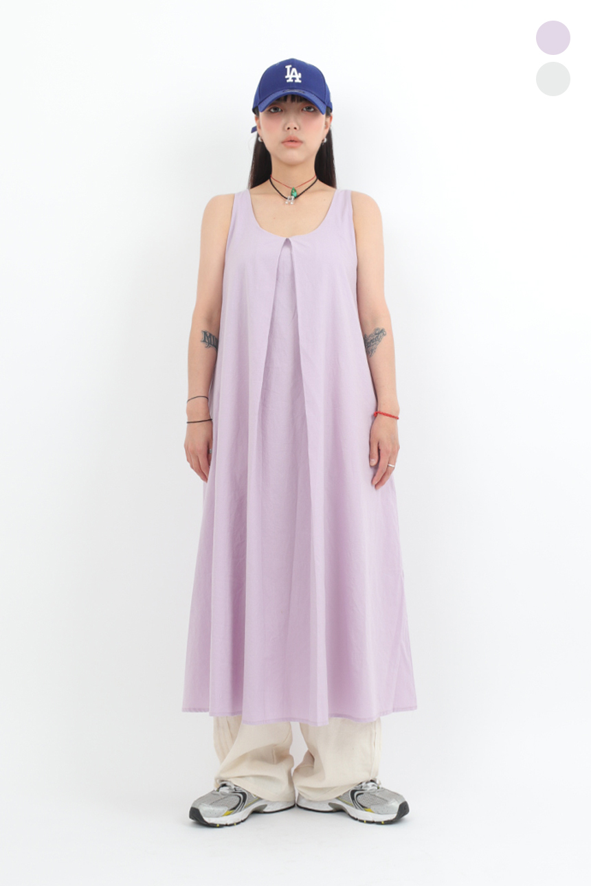 리혜드 inverted pleat long dress, 2C