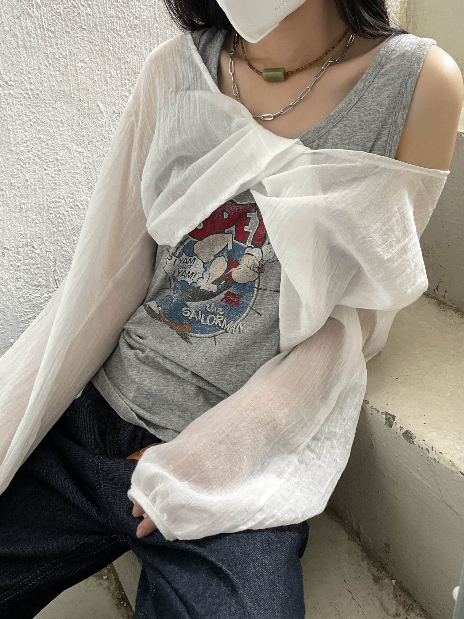 김아홉 light lope blouse(two-way)