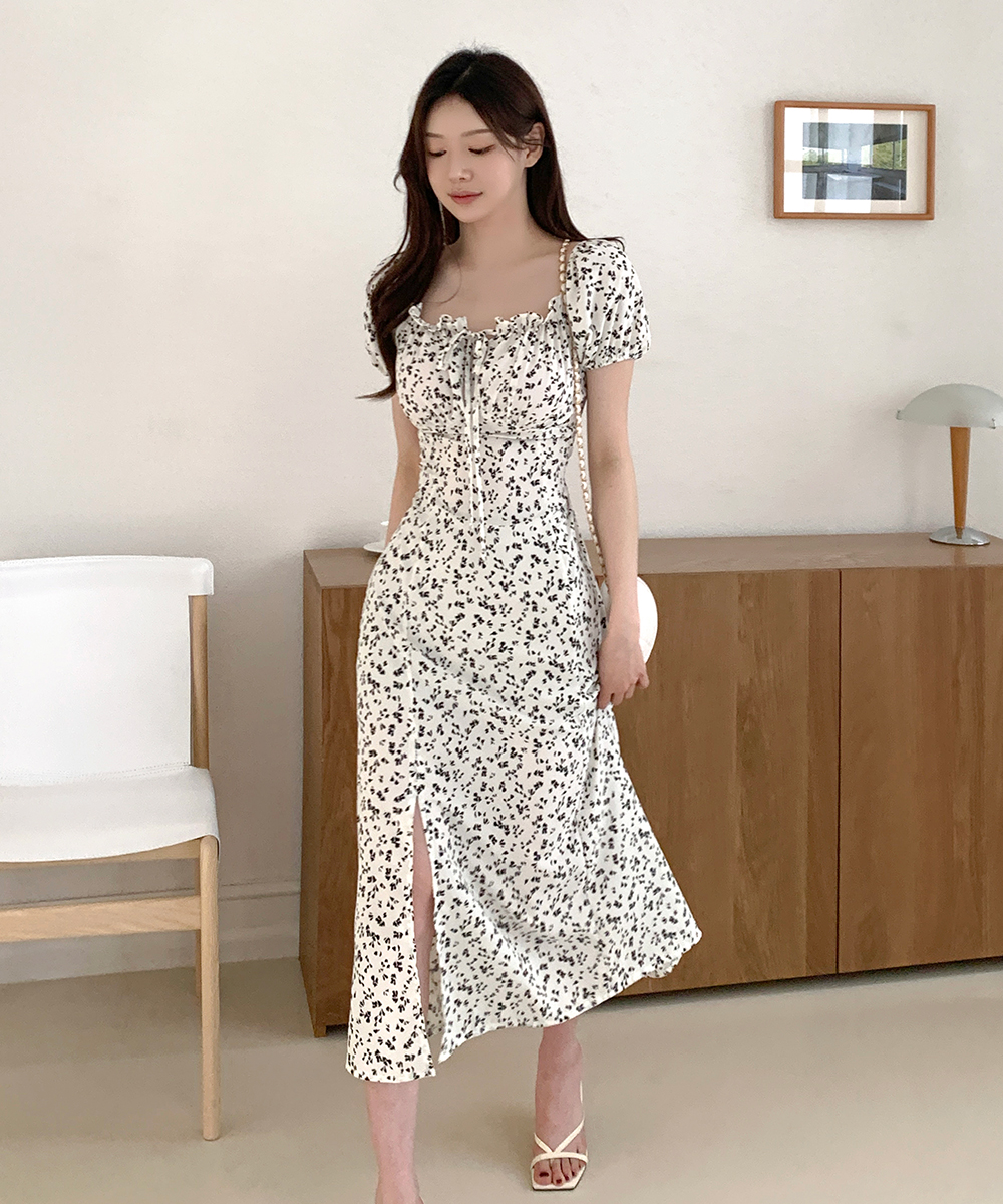 클래식블랑 미니and롱 커밍 여름 2기장 플라워 홀터넥 오프숄더 트임 반팔 원피스 휴양지룩 바캉스룩