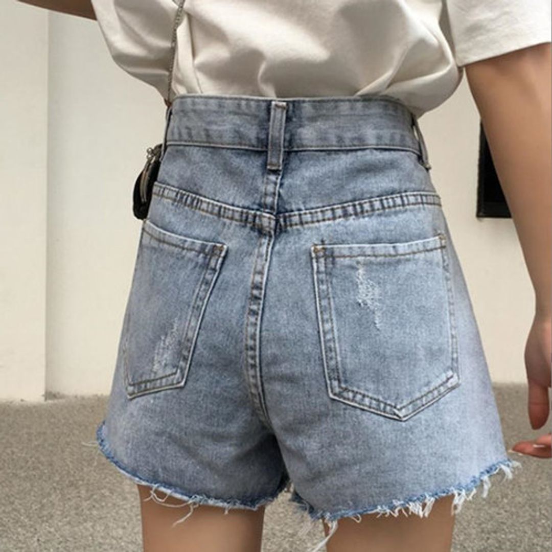 빈티지 와이드핏 데님 청 반바지 여성숏팬츠 데님팬츠 청바지 여자청바지