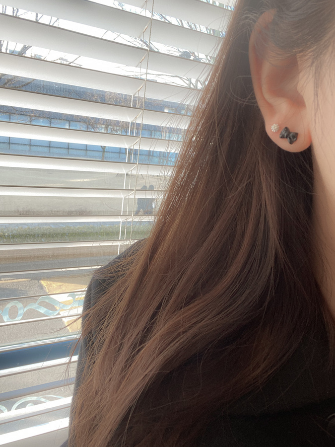 [무배][2개세트][써지컬] 리본 진주볼 세트 피어싱 ribbon piercing set