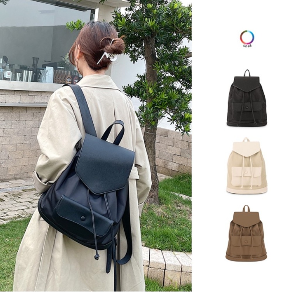 대학생 직장인 백팩 버킷백 복조리백 데일리 여행 복주머니 가방 포켓 가죽 나일론 빅 노트북 책 기저귀 가방 텀블러백