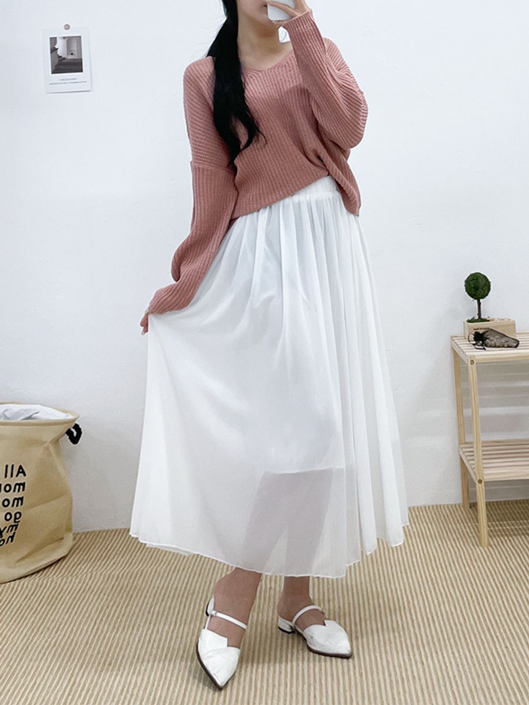 당일출고쉬폰롱스커트free Size 펜네 하늘하늘 쉬폰 플레어 롱 스커트 치마가을스커트 간절기스커트 롱스커트 쉬폰스커트