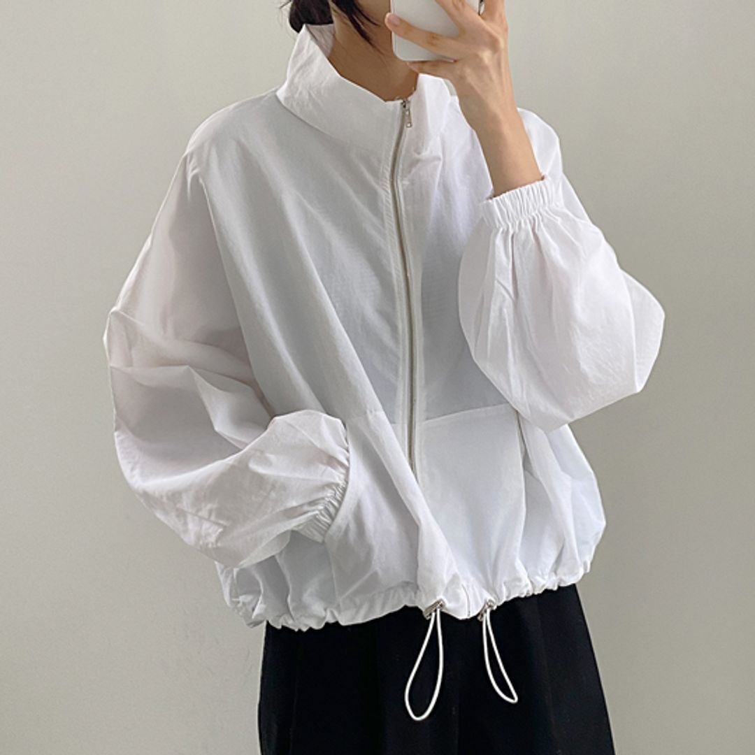 아방핏4color 스트링 조절 간절기 가을 하이넥 나일론 야상 윈드브레이커 바람막이 집업 점퍼 윈드바람막이