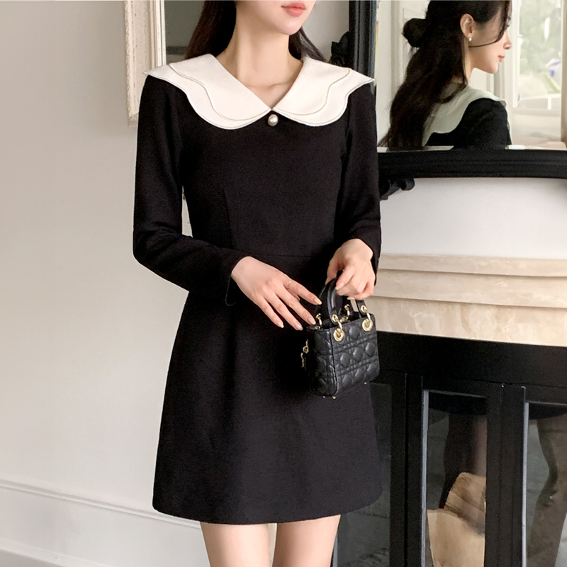 아뜨랑스 하객룩격식룩♥🚚부분당일발송 1000장 돌파 단독진행 퍼퓸 배색 꽃잎카라 트위드 겨울하객룩 하객룩원피스 가을원피스 면접원피스 니트원피스 원피스 Op14493 통통