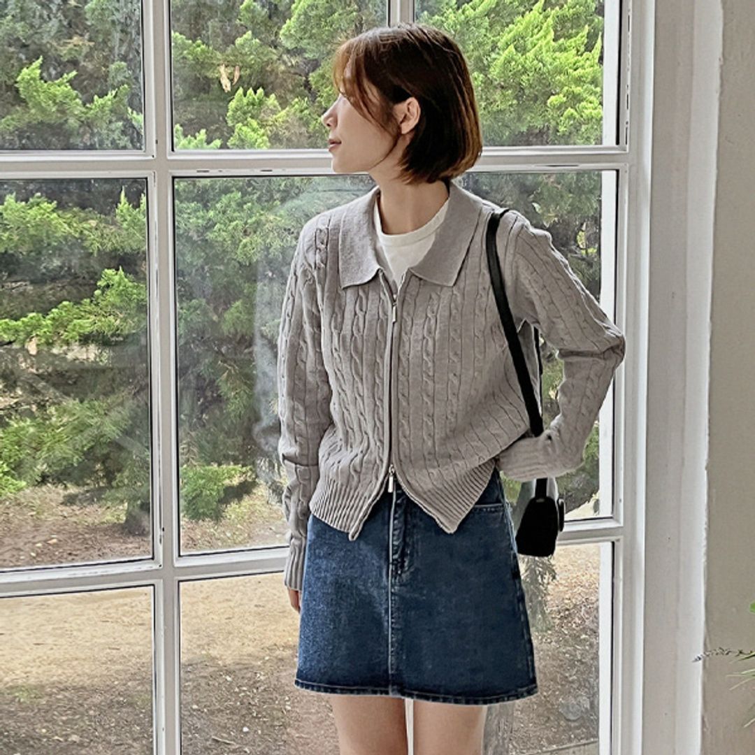 베스트⭐9천장돌파 Made 헤브링 꽈배기 투웨이 니트집업가디건 44~110