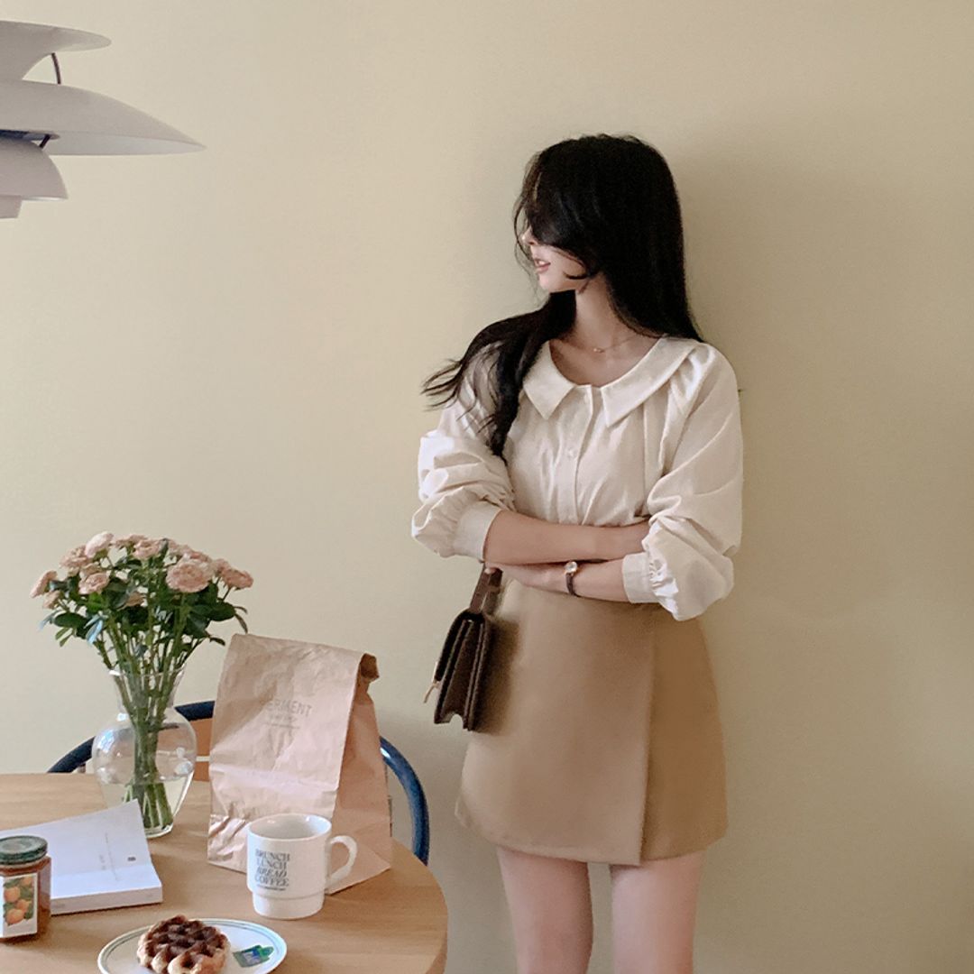 오늘만특가🎁 최대80 코타 세미a라인 미니 랩스커트 셔츠 치마바지 하객룩 바지 반바지 큐롯팬츠 Ps4174