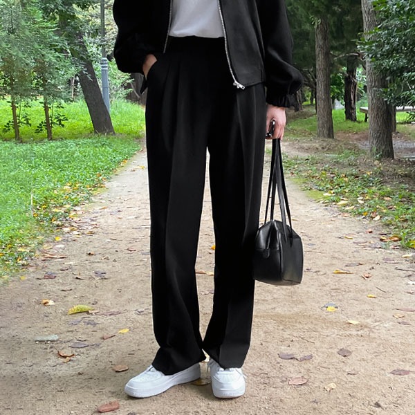 리얼코코 라스트찬스 70자체제작기장선택당일출발 스탠다드 핀턱 와이드슬랙스 숏ver 5 Size 사계절투핀턱하객룩