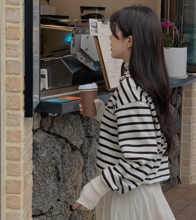 루아르무드 메이 카라 스트라이프-mtm (3color)