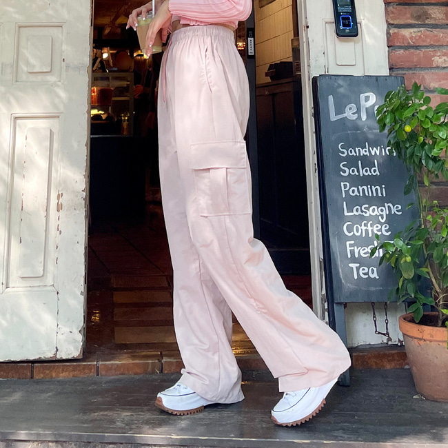 그레이시 💞1000장돌파 리뷰극찬핏존예스트릿무드 🚛당일발송 카고 간절기 나일론 폴리 바스락 건빵 주머니 포켓 밀리터리 힙스터 힙 와이드 팬츠 스트릿룩 Y2k 바디프로필